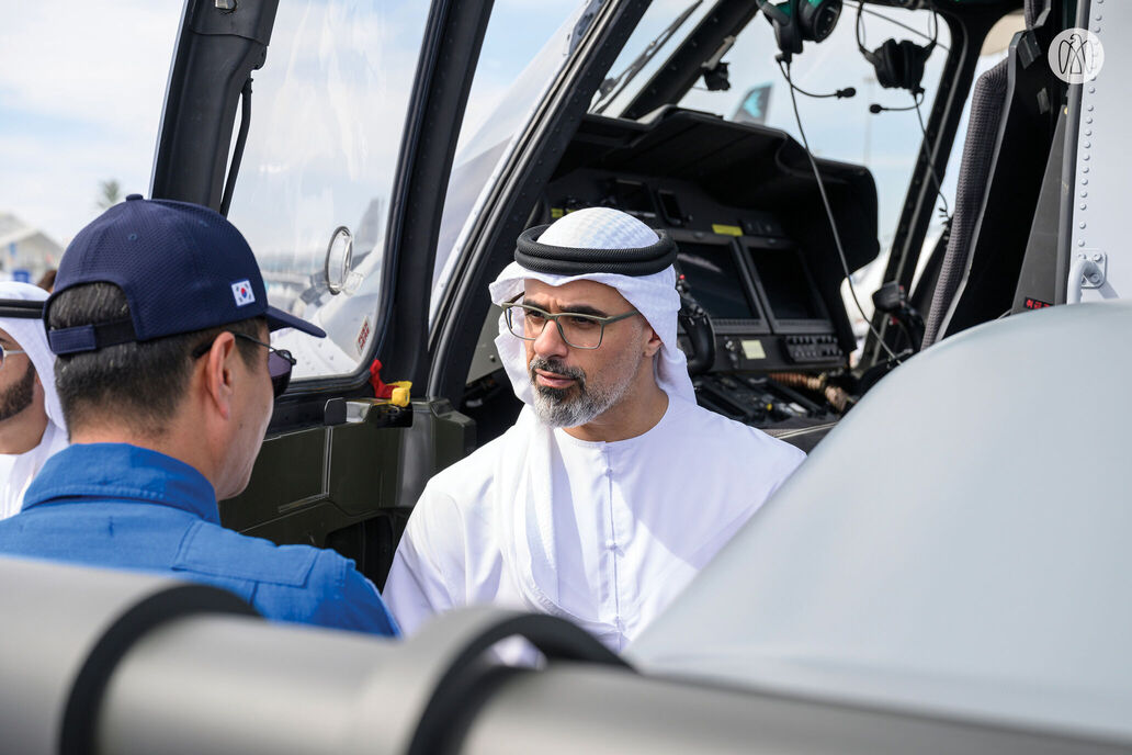 Khaled bin Mohamed bin Zayed tours Dubai Airshow 2023