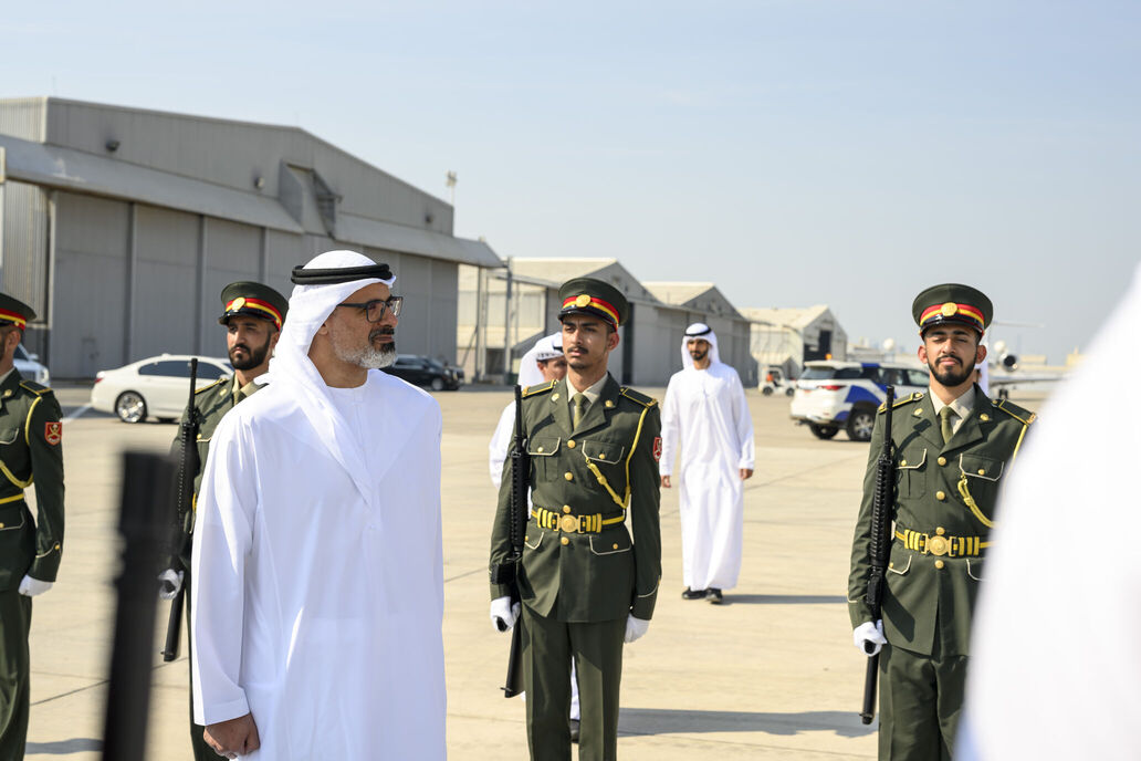 Khaled bin Mohamed bin Zayed receives Theyazin bin Haitham Al Said
