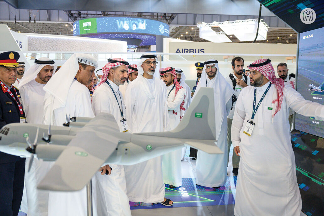 Khaled bin Mohamed bin Zayed tours Dubai Airshow 2023