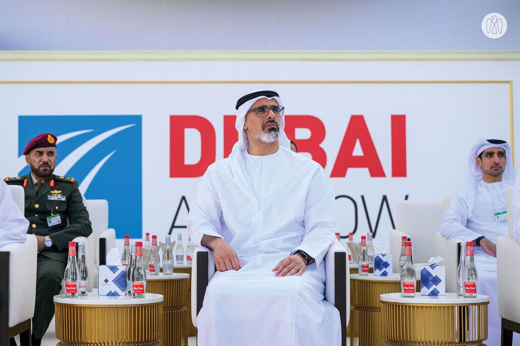 Khaled bin Mohamed, Hamdan bin Mohammed receive delegations attending Dubai Airshow 2023