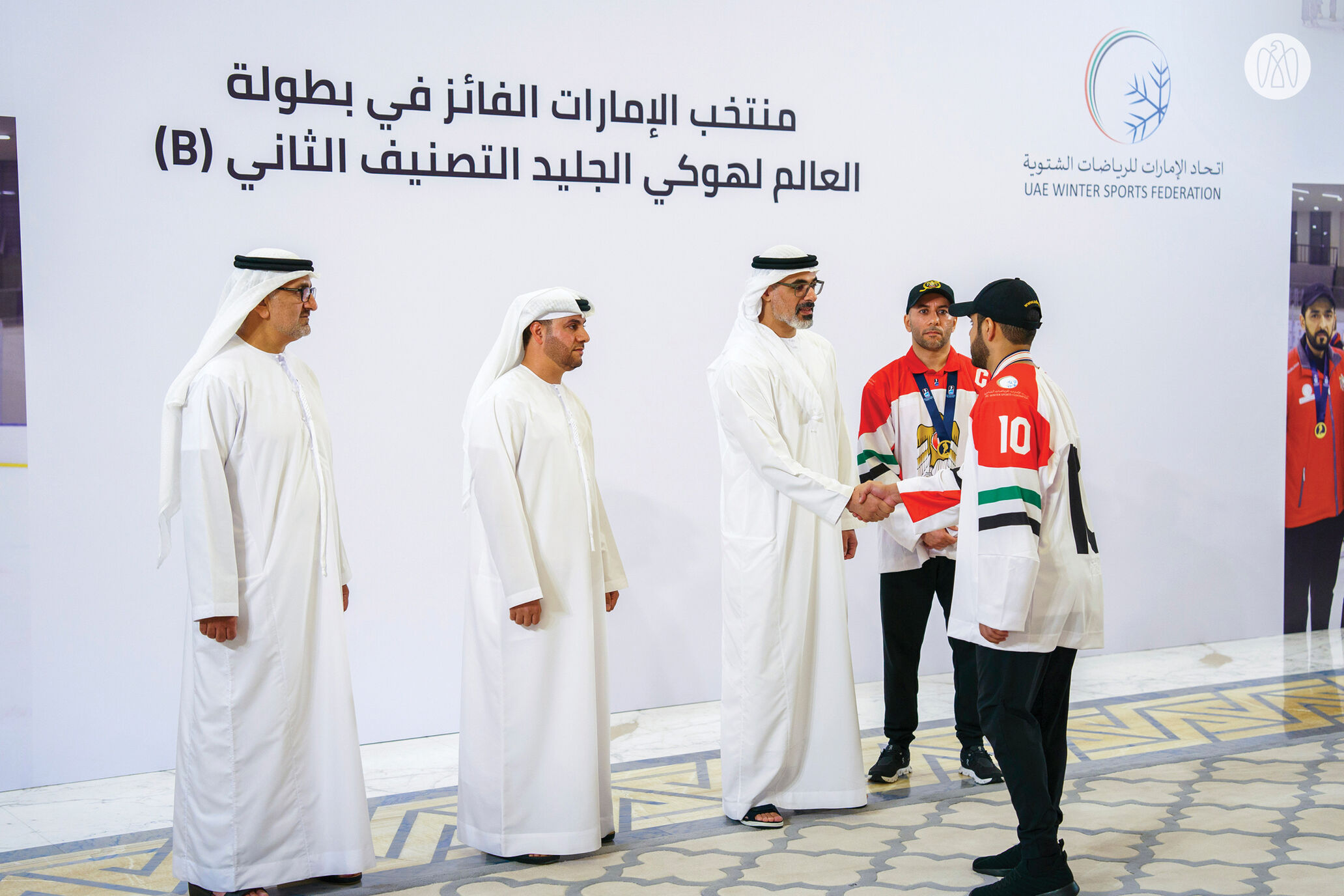 Khaled bin Mohamed bin Zayed receives athletes from UAE national winter ...