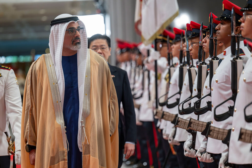 Crown Prince of Abu Dhabi arrives at Singapore Parliament House