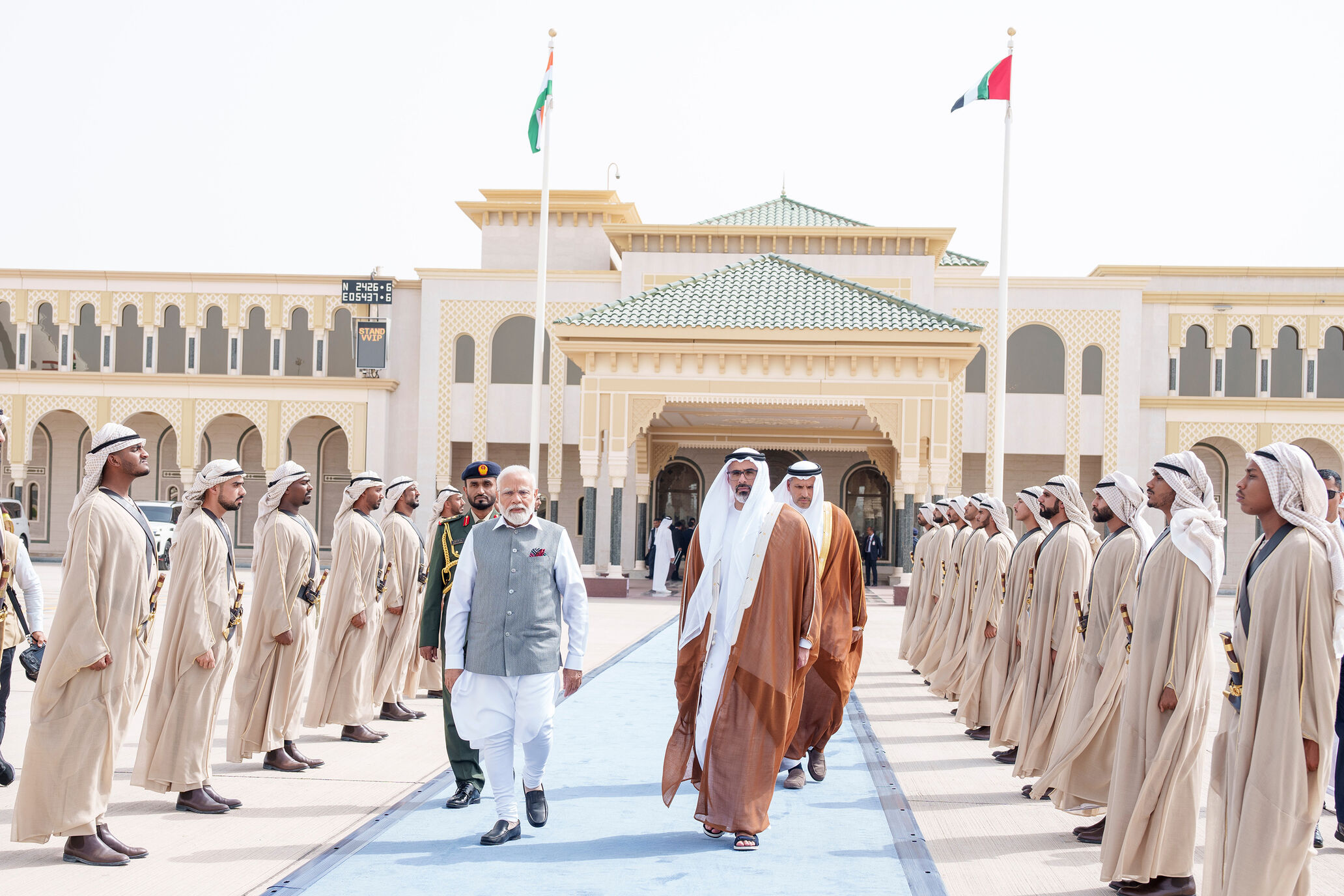 Crown Prince of Abu Dhabi bids farewell to Prime Minister of India as ...
