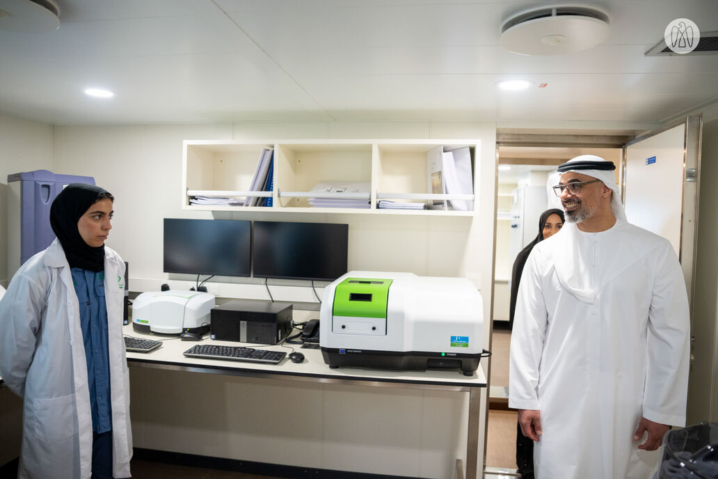 Khaled bin Mohamed bin Zayed tours marine research vessel Jaywun