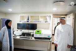 Khaled bin Mohamed bin Zayed tours marine research vessel Jaywun