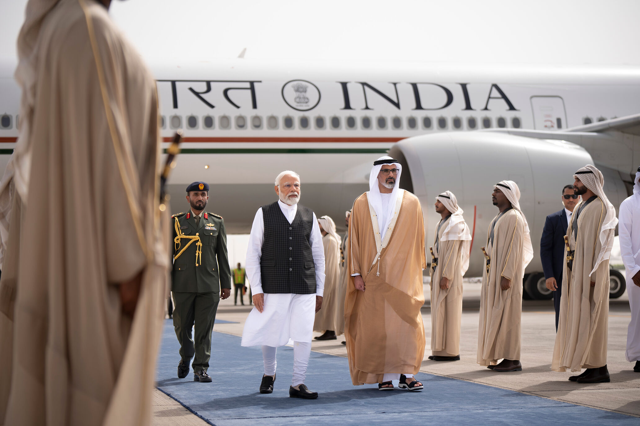 Crown Prince of Abu Dhabi received Prime Minister of India at the start of official visit to the UAE