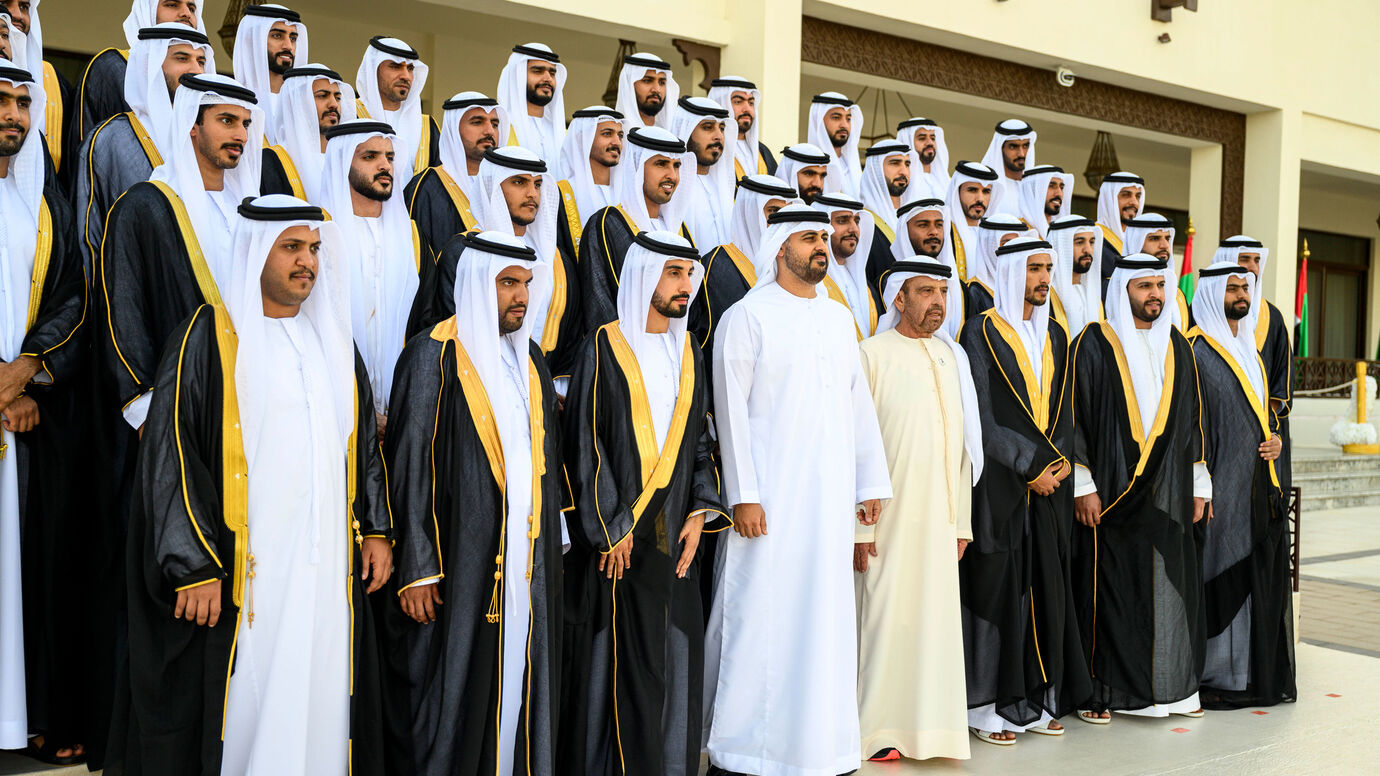 Theyab bin Mohamed bin Zayed attends group wedding at Majlis Al Hawashim