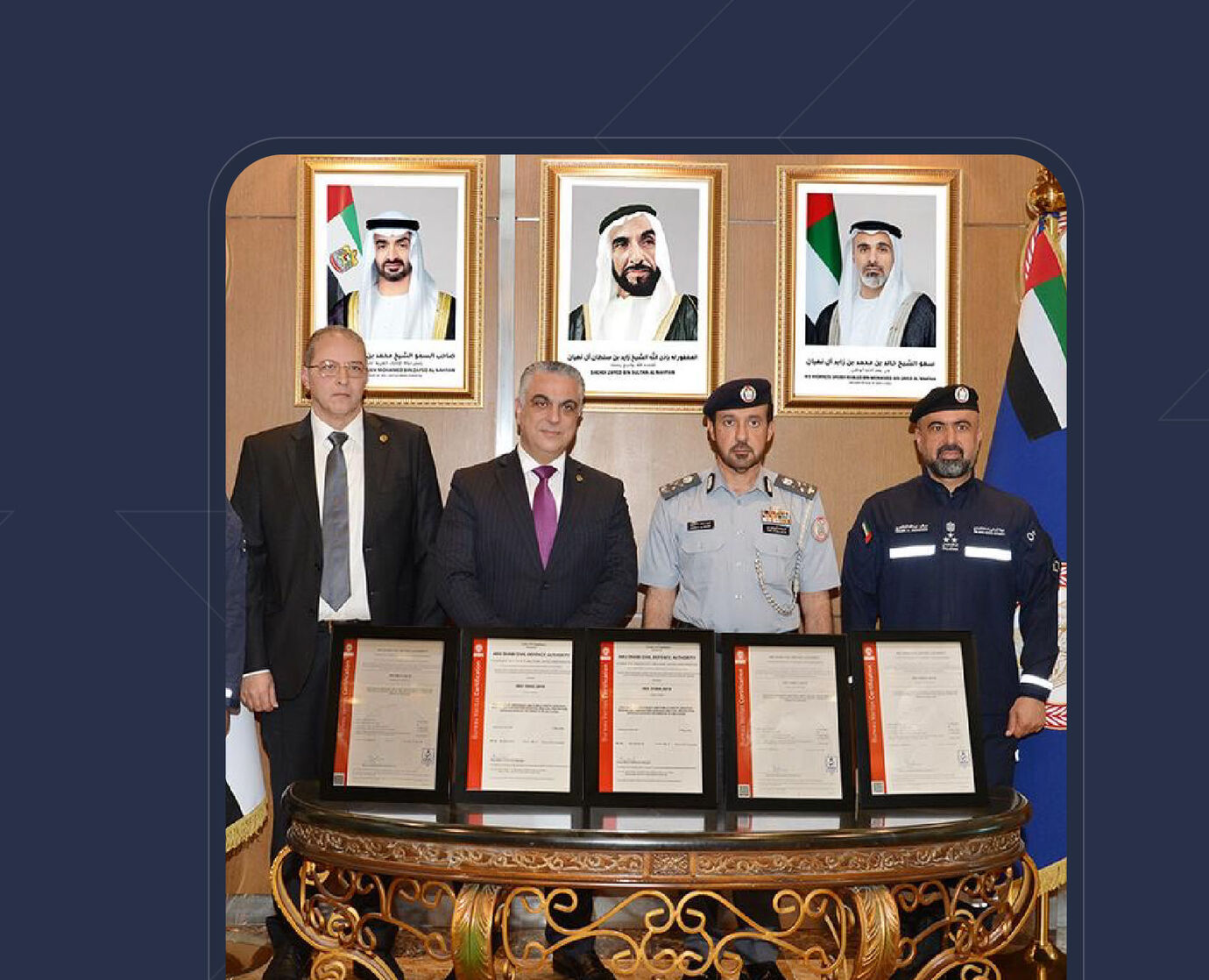 Abu Dhabi Civil Defence Authority receives five international certifications for its integrated ...