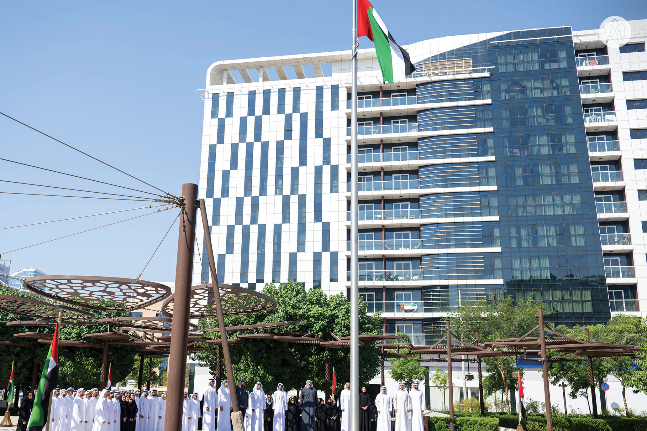Khaled bin Mohamed bin Zayed raises UAE flag at Abu Dhabi Executive ...