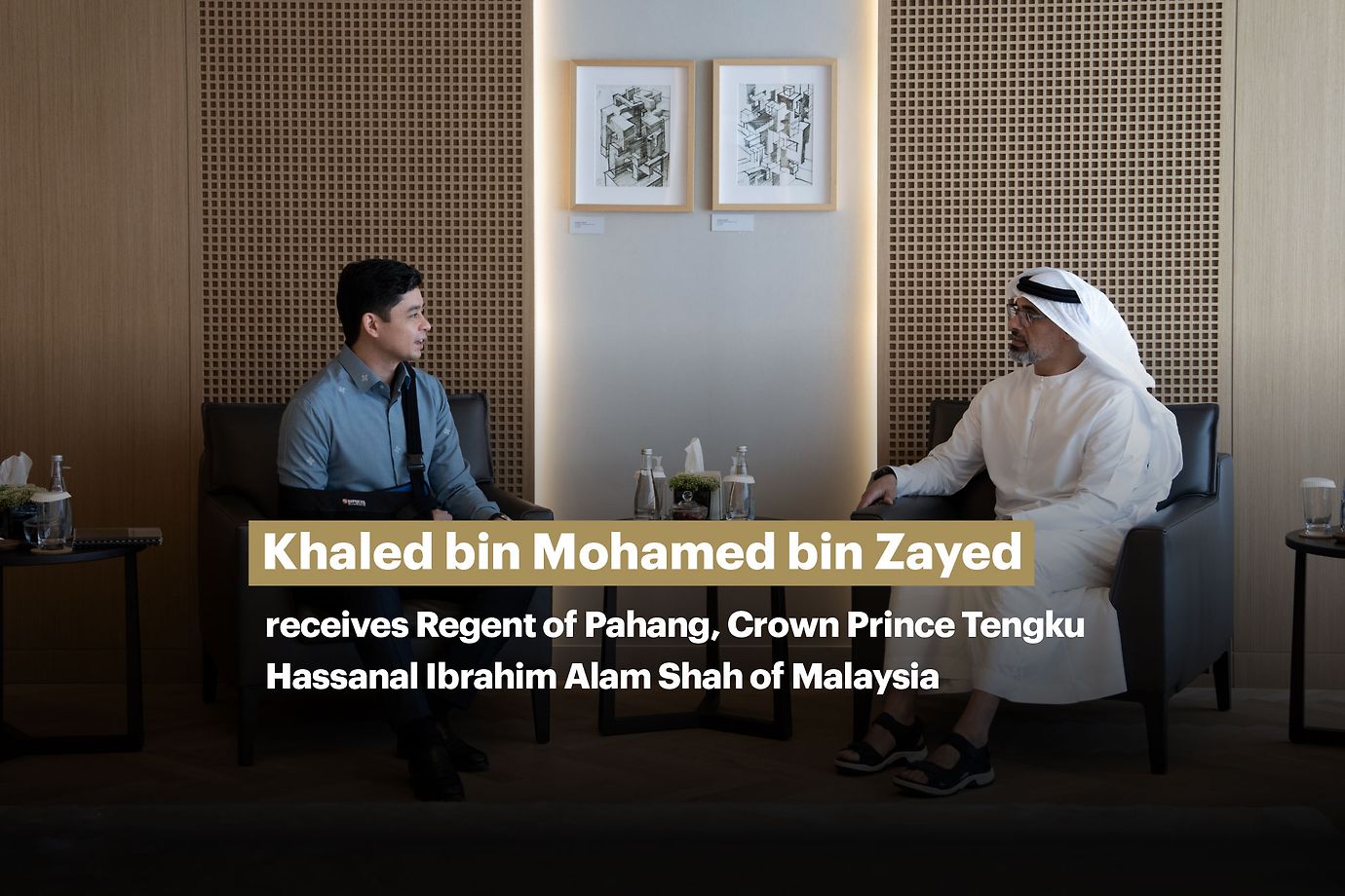 Khaled bin Mohamed bin Zayed receives Regent of Pahang, Crown Prince Tengku Hassanal Ibrahim ...