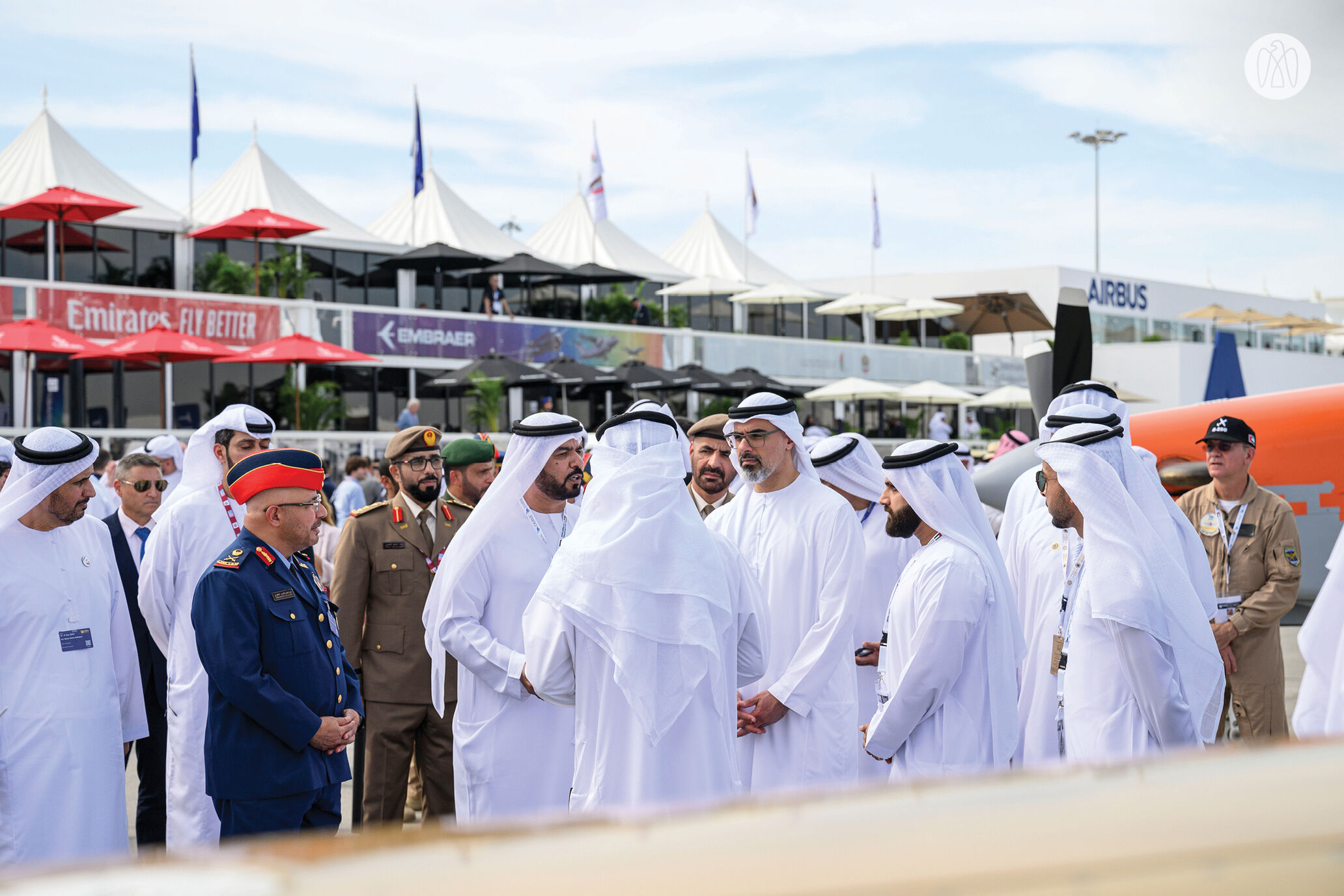 Khaled bin Mohamed bin Zayed tours Dubai Airshow 2023