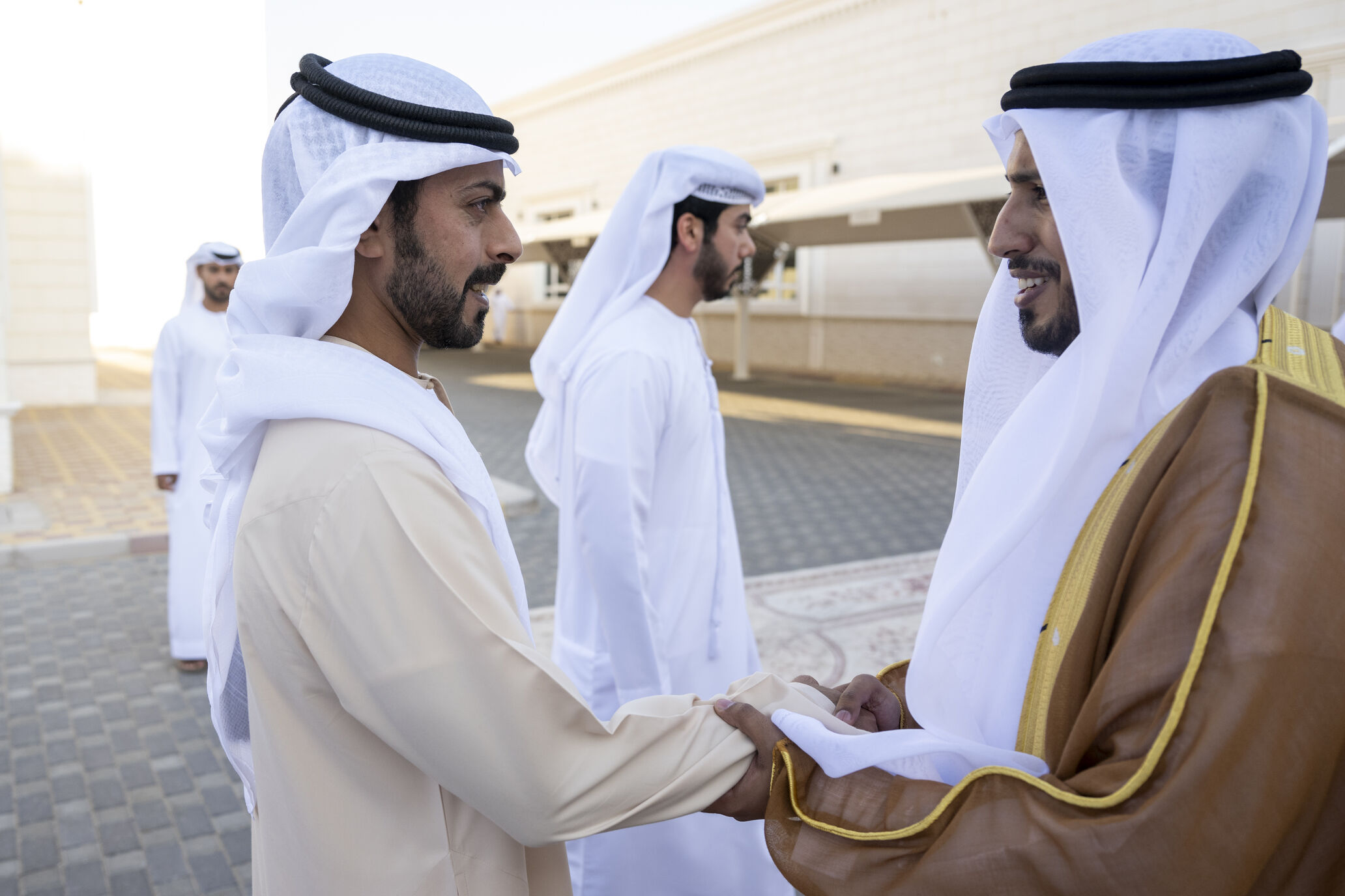 Khalifa bin Tahnoon bin Mohammed attends a wedding reception of Mohamed Suhail Al Ameri and ...