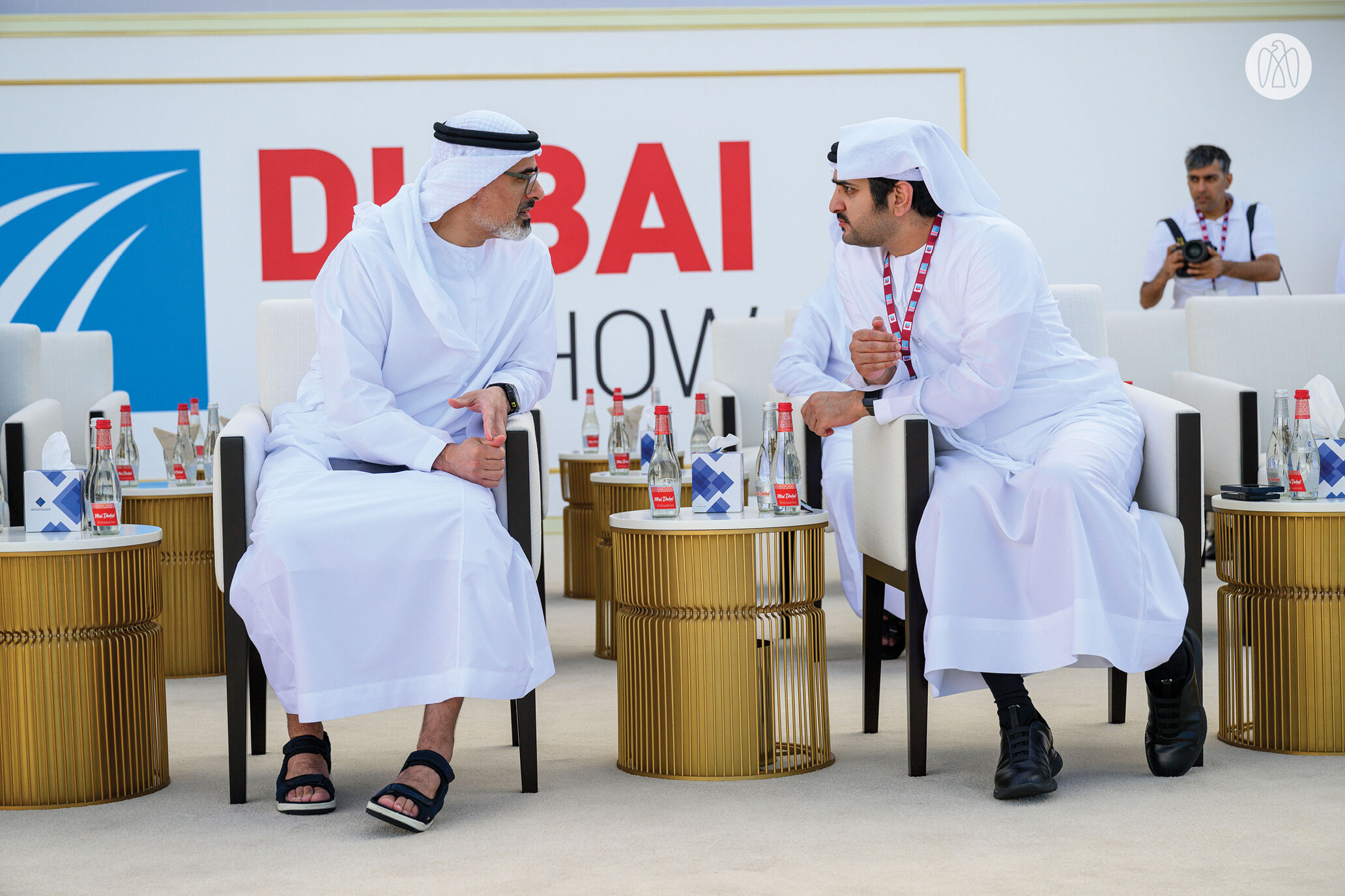 Khaled bin Mohamed, Hamdan bin Mohammed receive delegations attending Dubai Airshow 2023