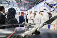 Khaled bin Mohamed bin Zayed tours Dubai Airshow 2023