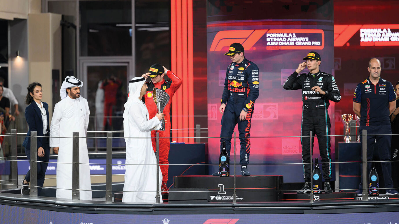 Hamdan bin Mohamed bin Zayed presents trophy to Formula 1 Etihad ...