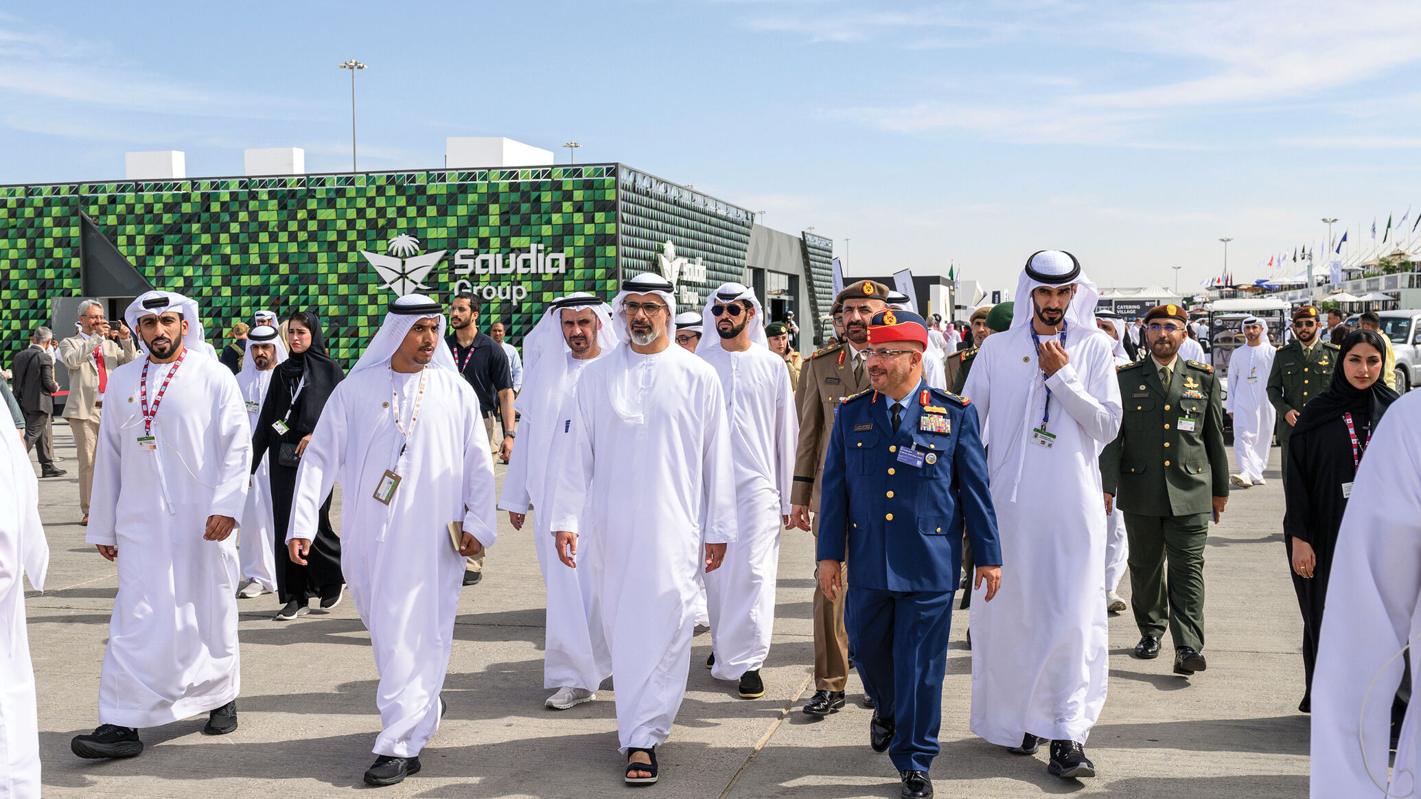 Khaled bin Mohamed bin Zayed tours Dubai Airshow 2023