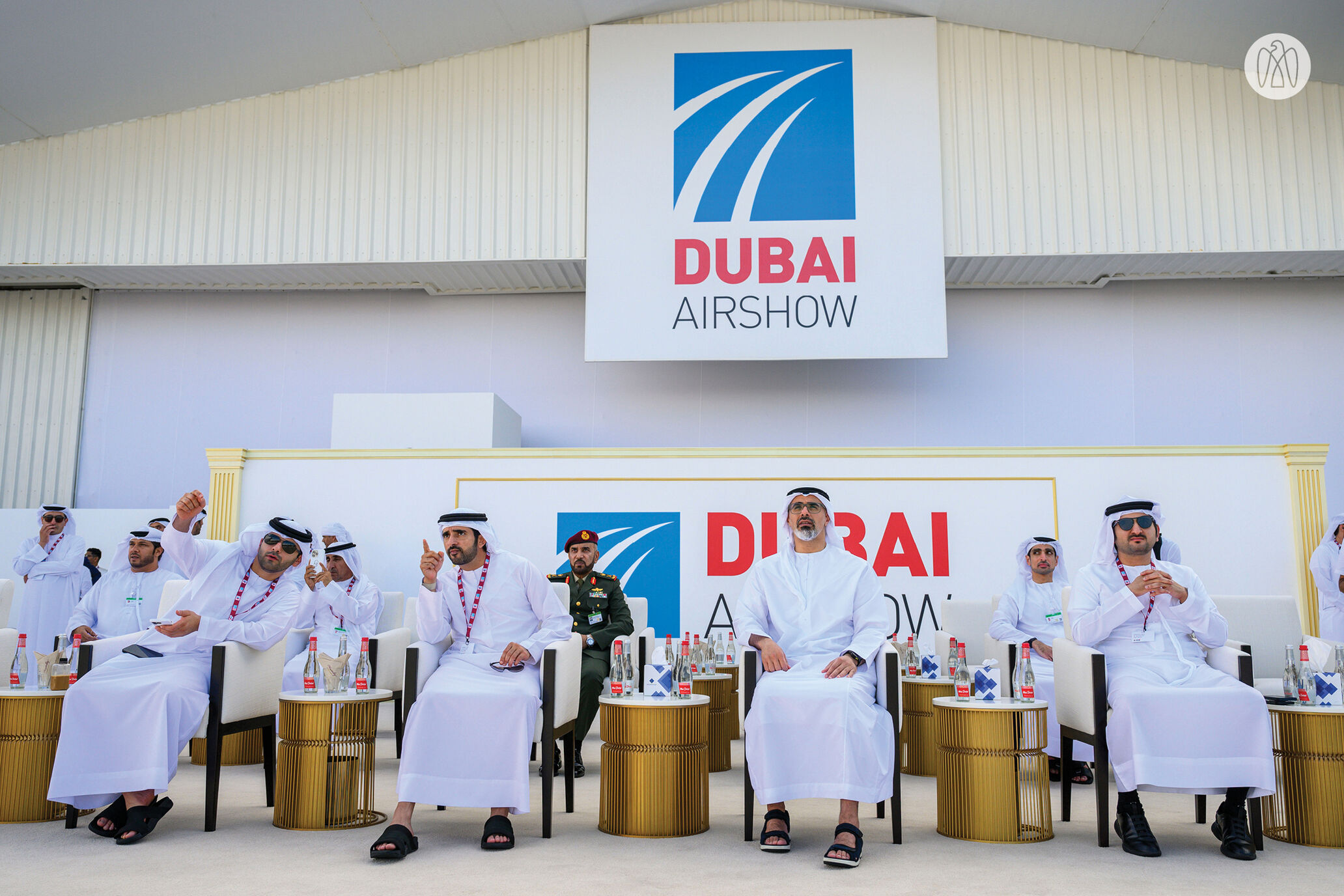 Khaled bin Mohamed, Hamdan bin Mohammed receive delegations attending Dubai Airshow 2023