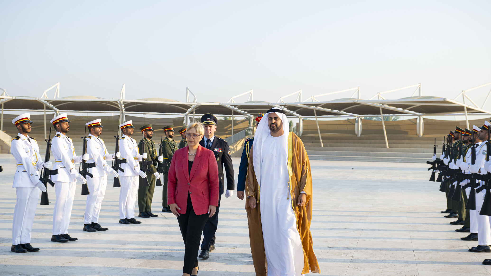 Theyab bin Mohamed bin Zayed receives President of Slovenia at Wahat Al ...