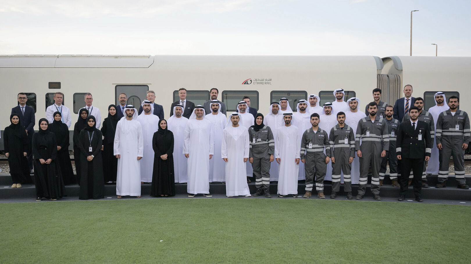 Hamdan bin Zayed reviews progress at Etihad Rail Depot in Al Mirfa City