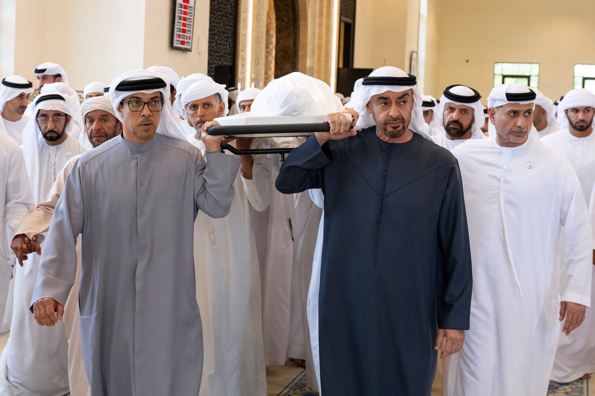 UAE President, Ruler of Ras Al Khaimah, and Sheikhs perform funeral ...
