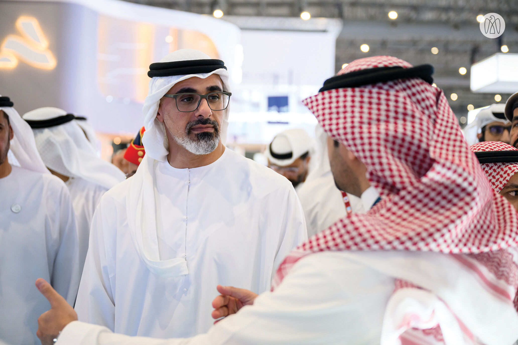 Khaled bin Mohamed bin Zayed tours Dubai Airshow 2023