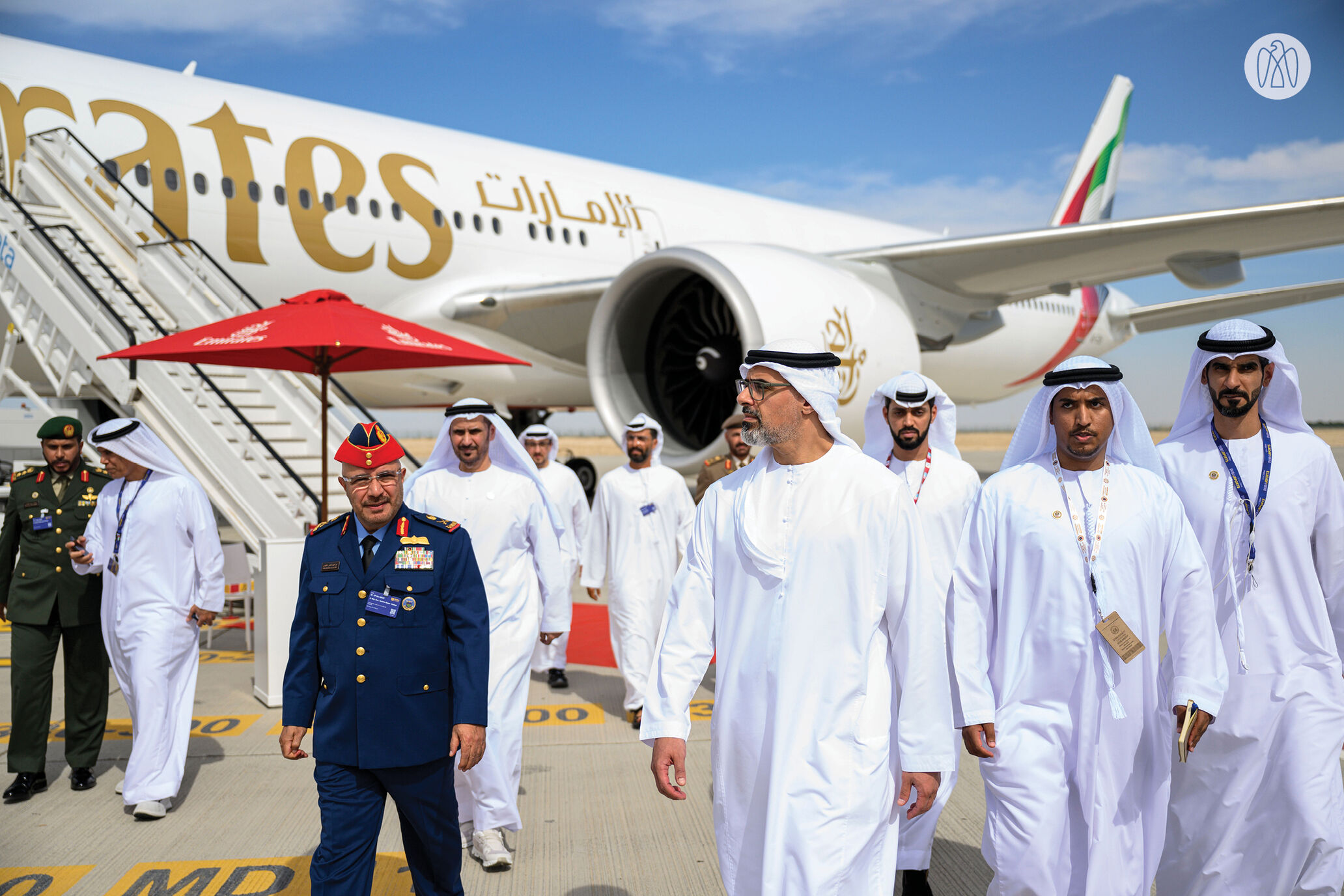 Khaled bin Mohamed bin Zayed tours Dubai Airshow 2023