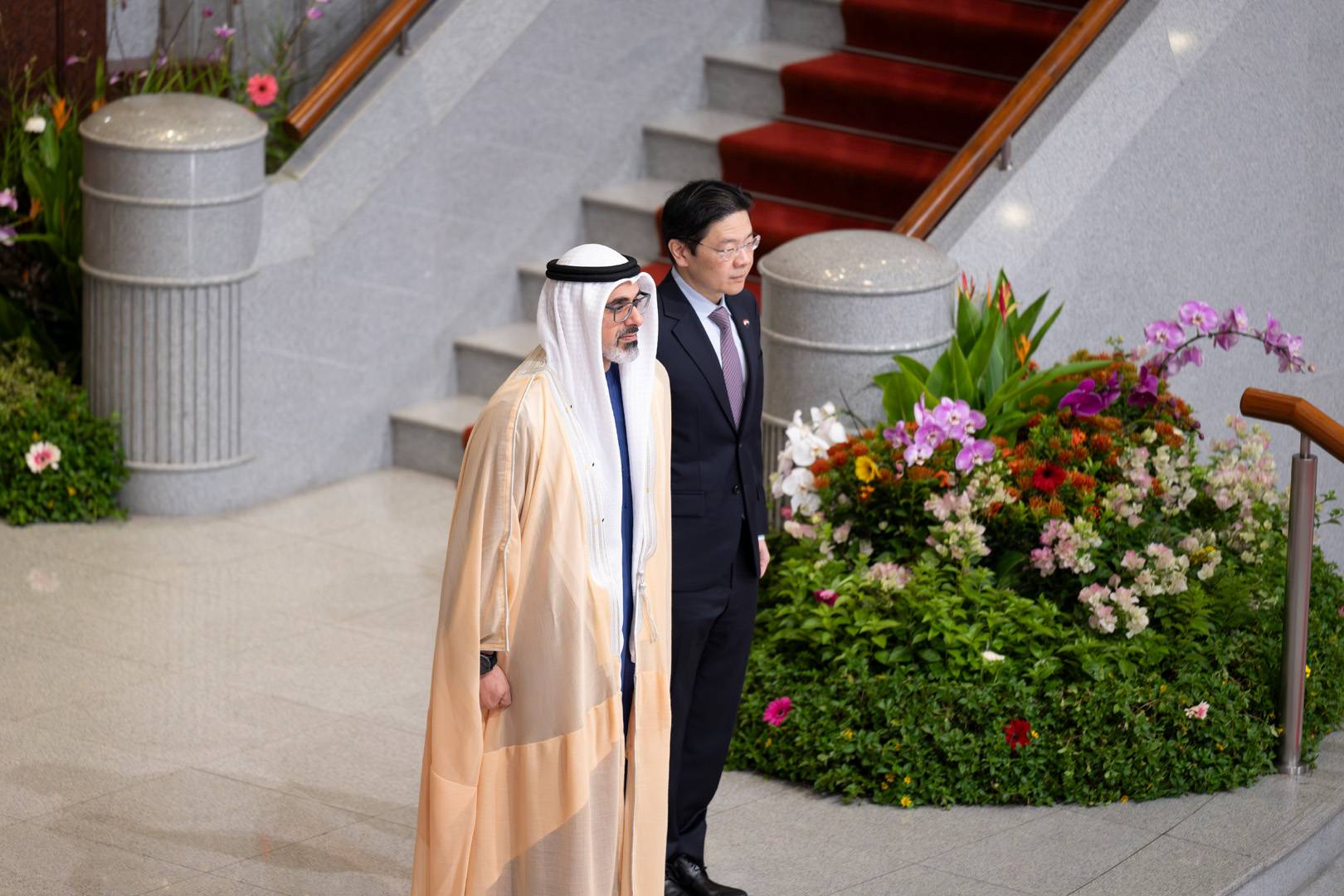 Crown Prince of Abu Dhabi arrives at Singapore Parliament House