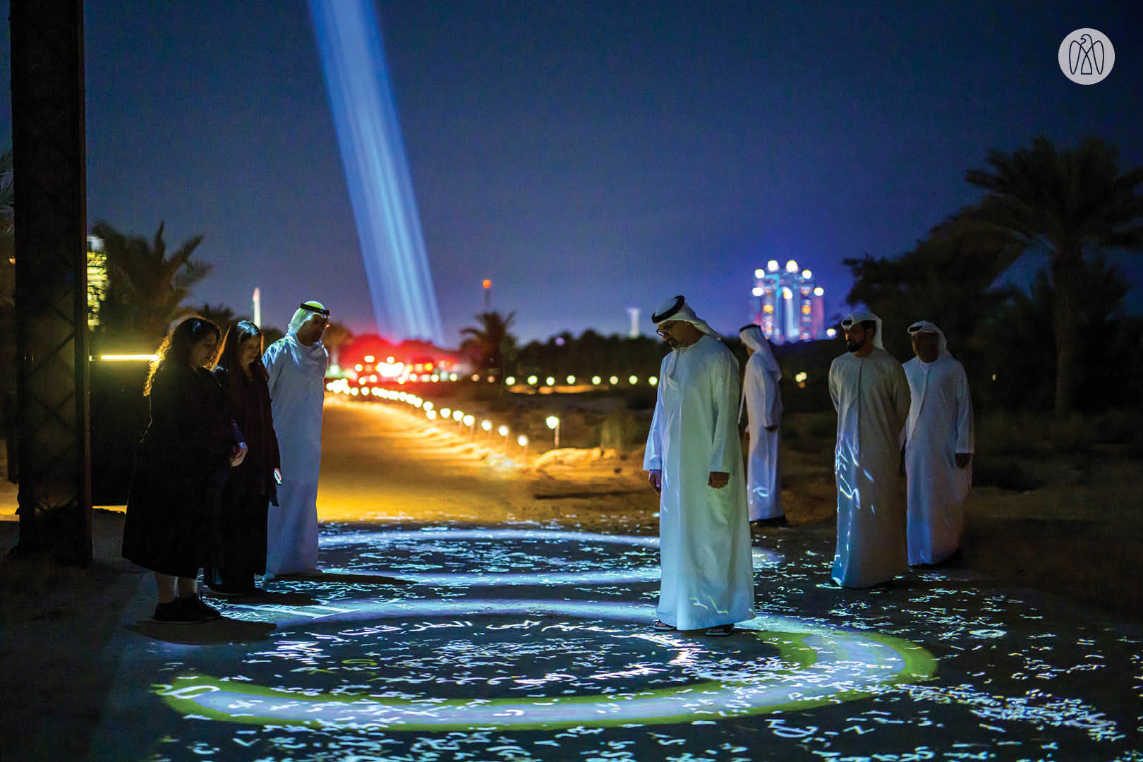 Khaled bin Mohamed bin Zayed tours Manar Abu Dhabi public art exhibition