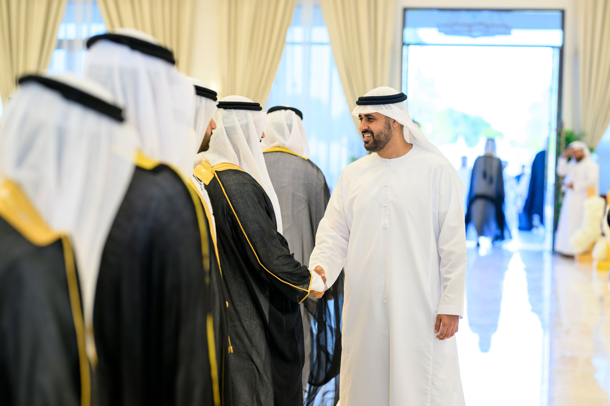 Theyab bin Mohamed bin Zayed attends group wedding at Majlis Al Hawashim